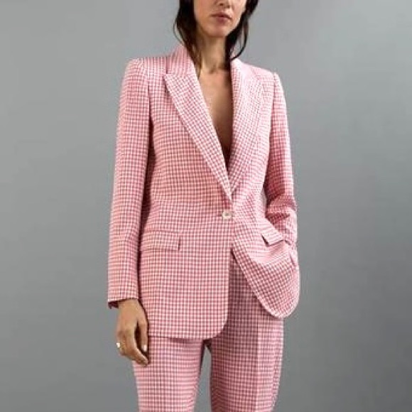 Zara | Jackets & Coats | Zara Gingham Spring Summer Blazer | Poshmark